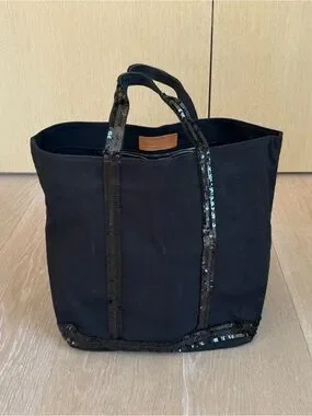 Vanessa Bruno | Bags | Vanessa Bruno Le Cabas M Black Sequintrim Canvas ...